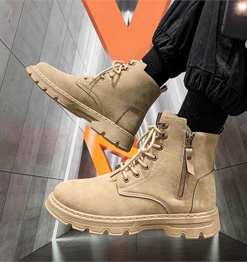 Giày Boot Nam MWC - 8036 Giày Boot Martin Cổ Cao Phối Dây Kéo, Boot Da ...